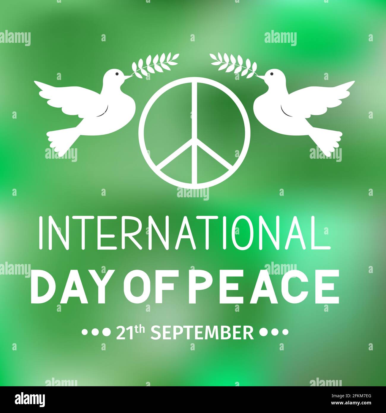 Banner Giornata Internazionale della Pace con scritte, colombe volanti ...