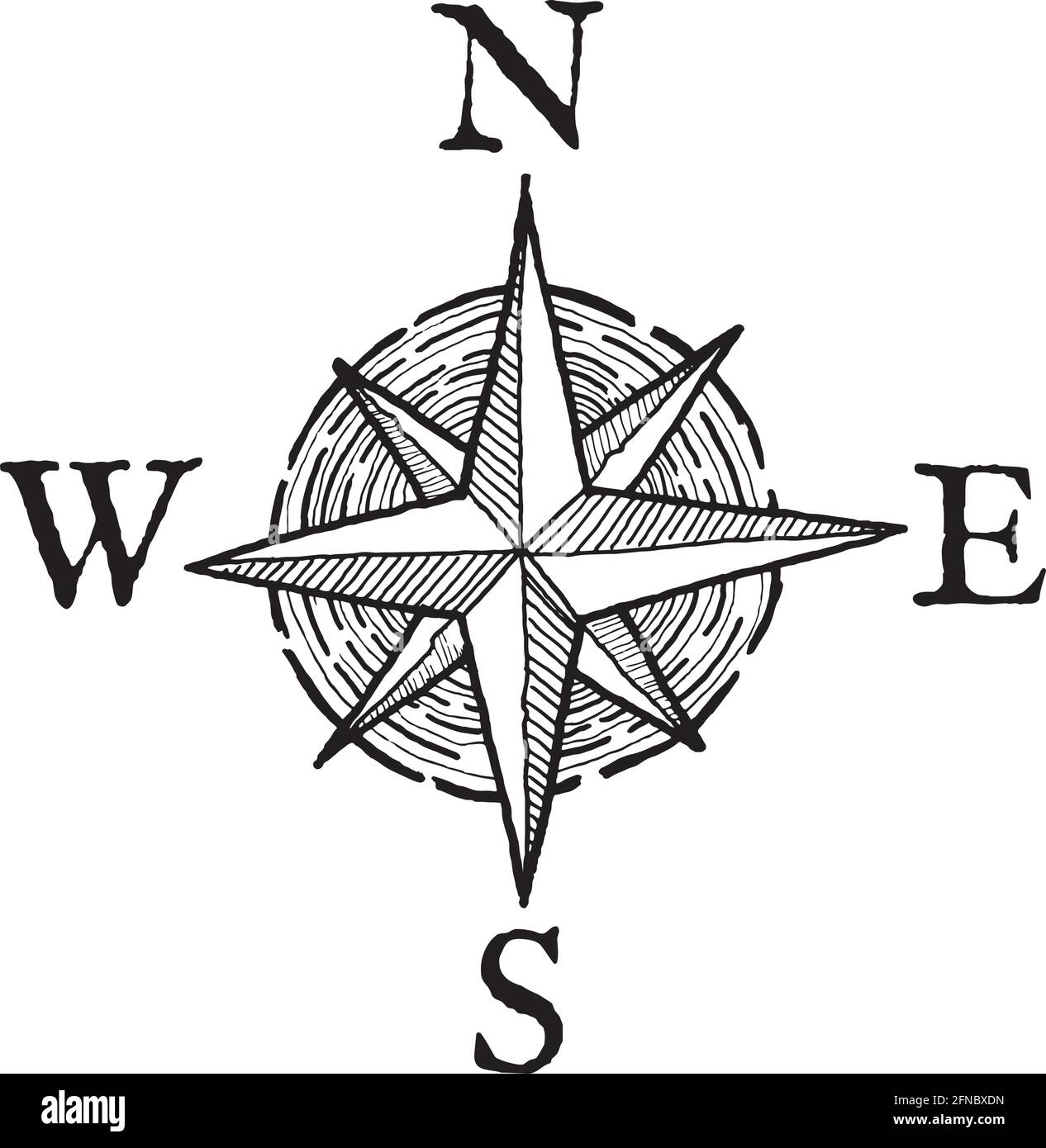 Mappa bussola disegno Immagini Vettoriali Stock - Alamy