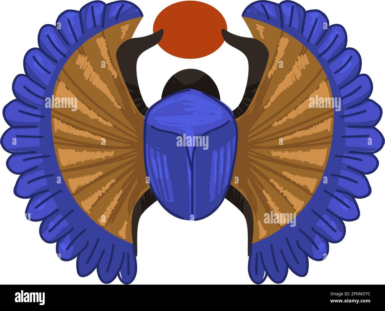 Egyptian scarab beetle Immagini Vettoriali Stock - Alamy