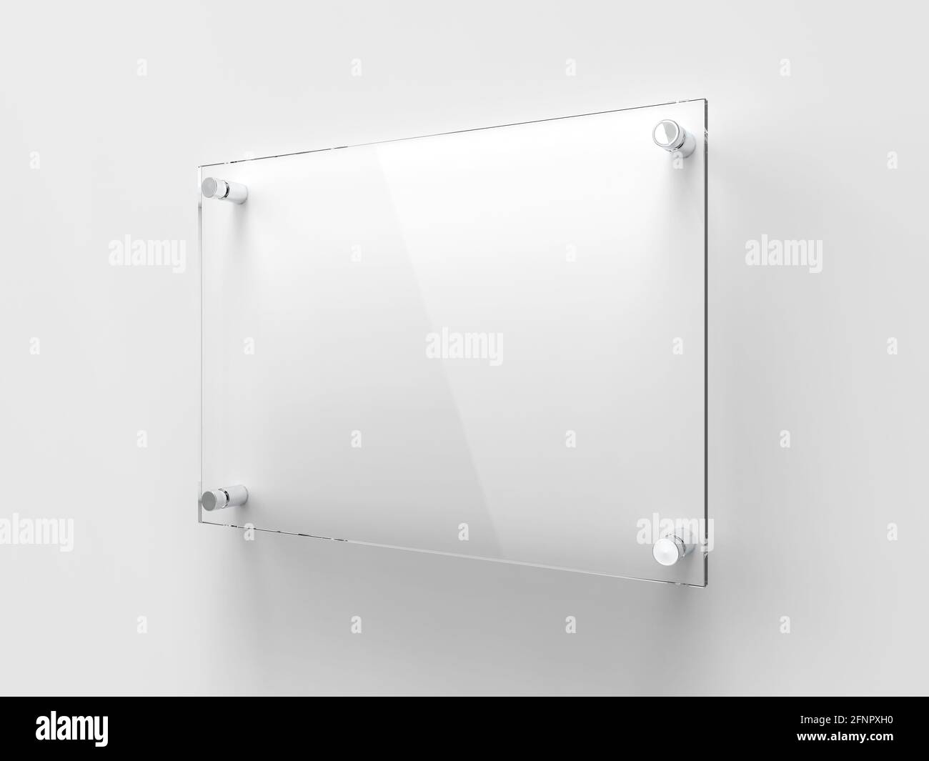 Piastra in vetro trasparente A4 su supporti metallici distanziatori ...