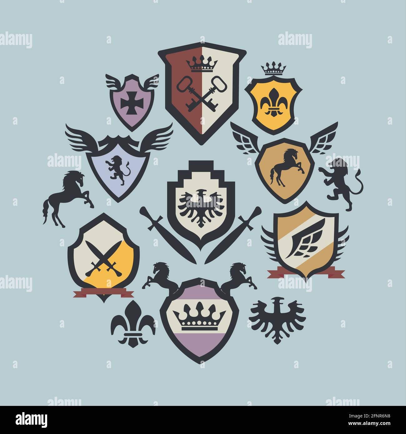 Stemmi araldici medievali vettoriali immagini e fotografie stock ad ...