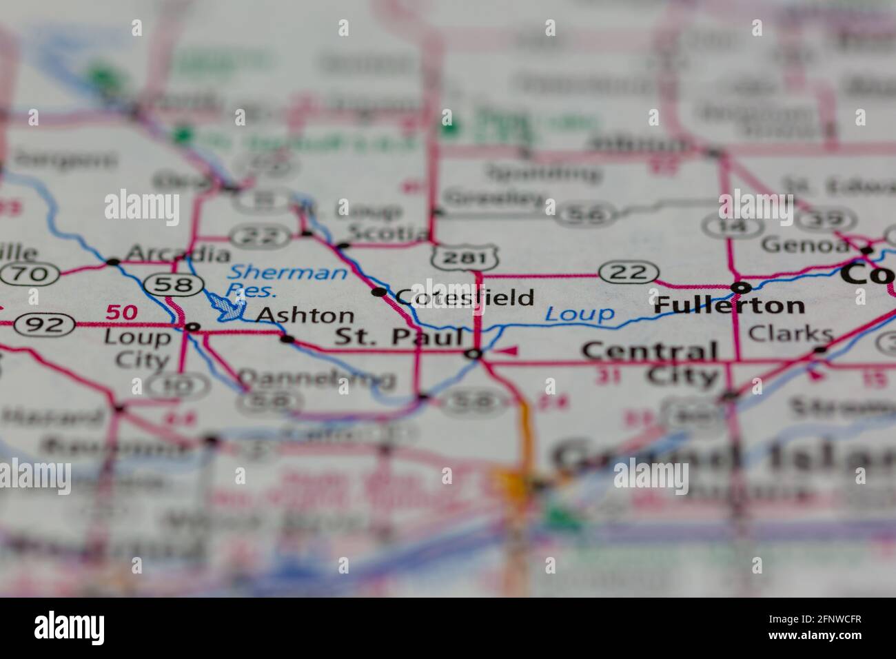 Mappa di cotesfield, nebraska immagini e fotografie stock ad alta ...