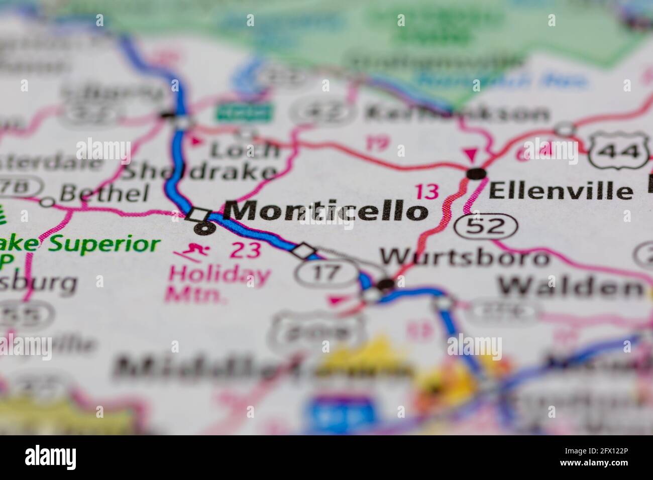 Mappa di monticello new york immagini e fotografie stock ad alta ...