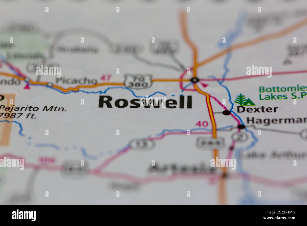 Mappa di roswell, nel nuovo messico immagini e fotografie stock ad alta ...