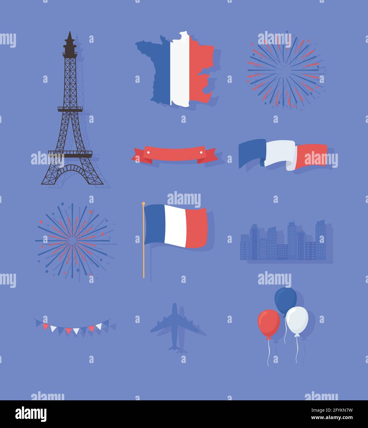 Simboli francesi torre eiffel Immagini Vettoriali Stock - Alamy