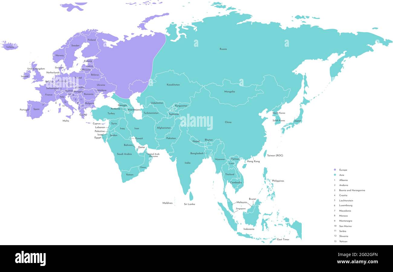 Vector map europe russia Immagini Vettoriali Stock - Alamy