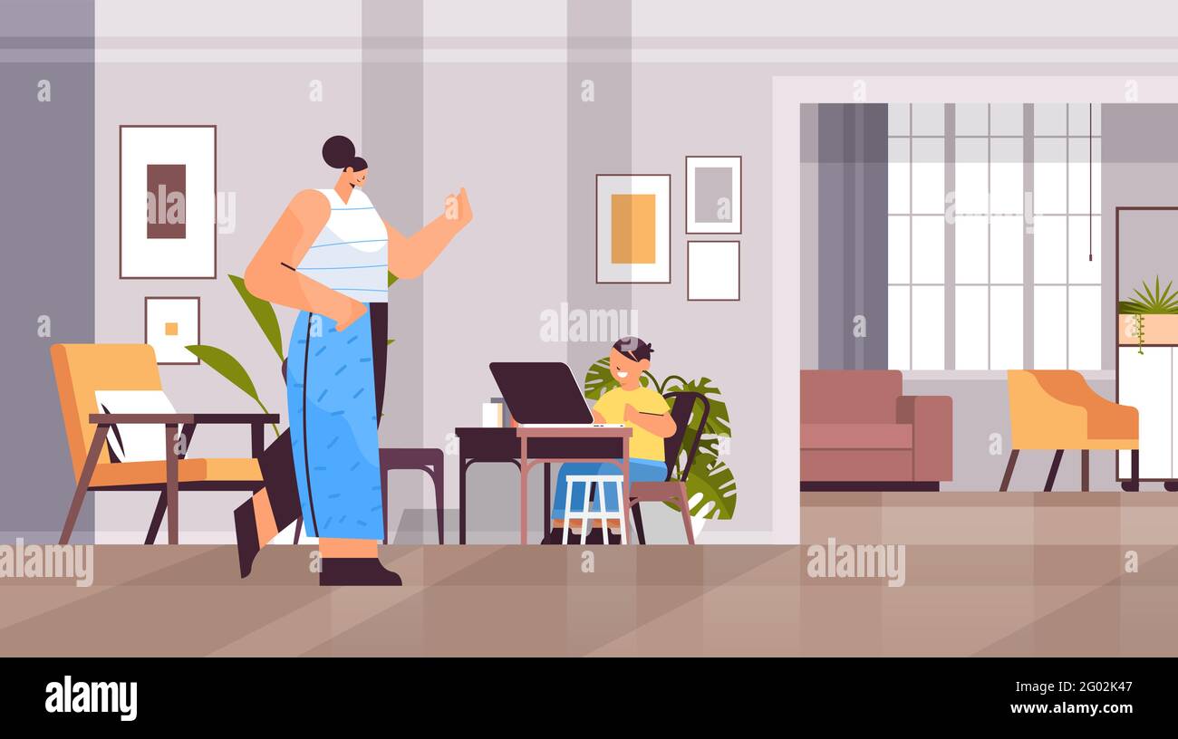 Bambino che fa i compiti cartoon Immagini Vettoriali Stock - Alamy