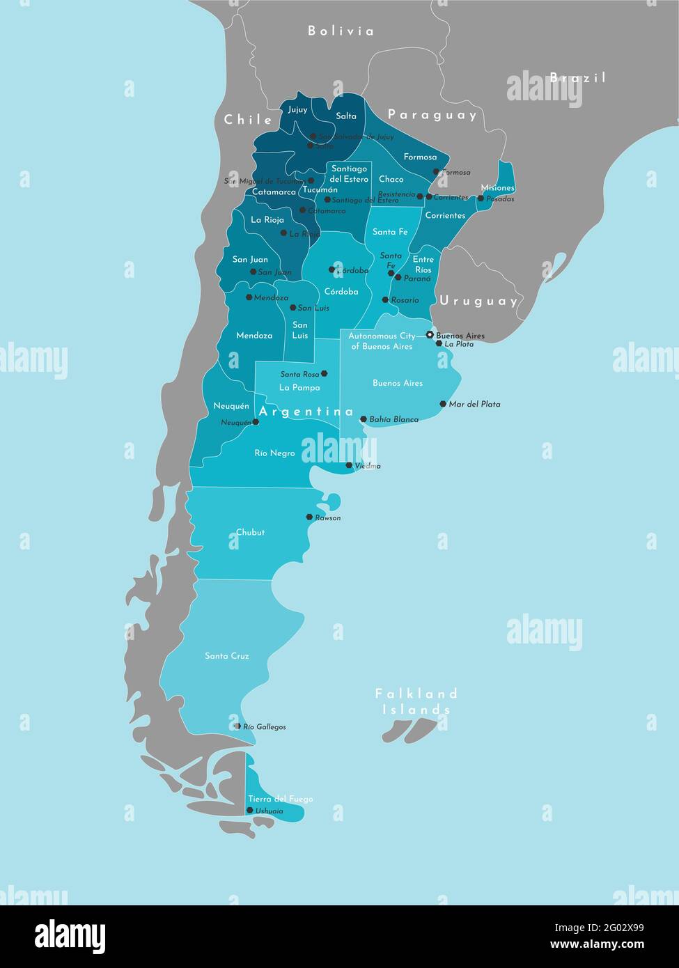 Mapa provincia de santa fe Immagini Vettoriali Stock - Alamy