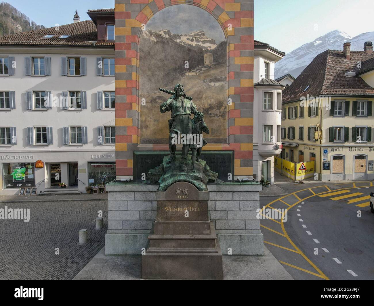 Statue wilhelm tell altdorf switzerland immagini e fotografie stock ad ...