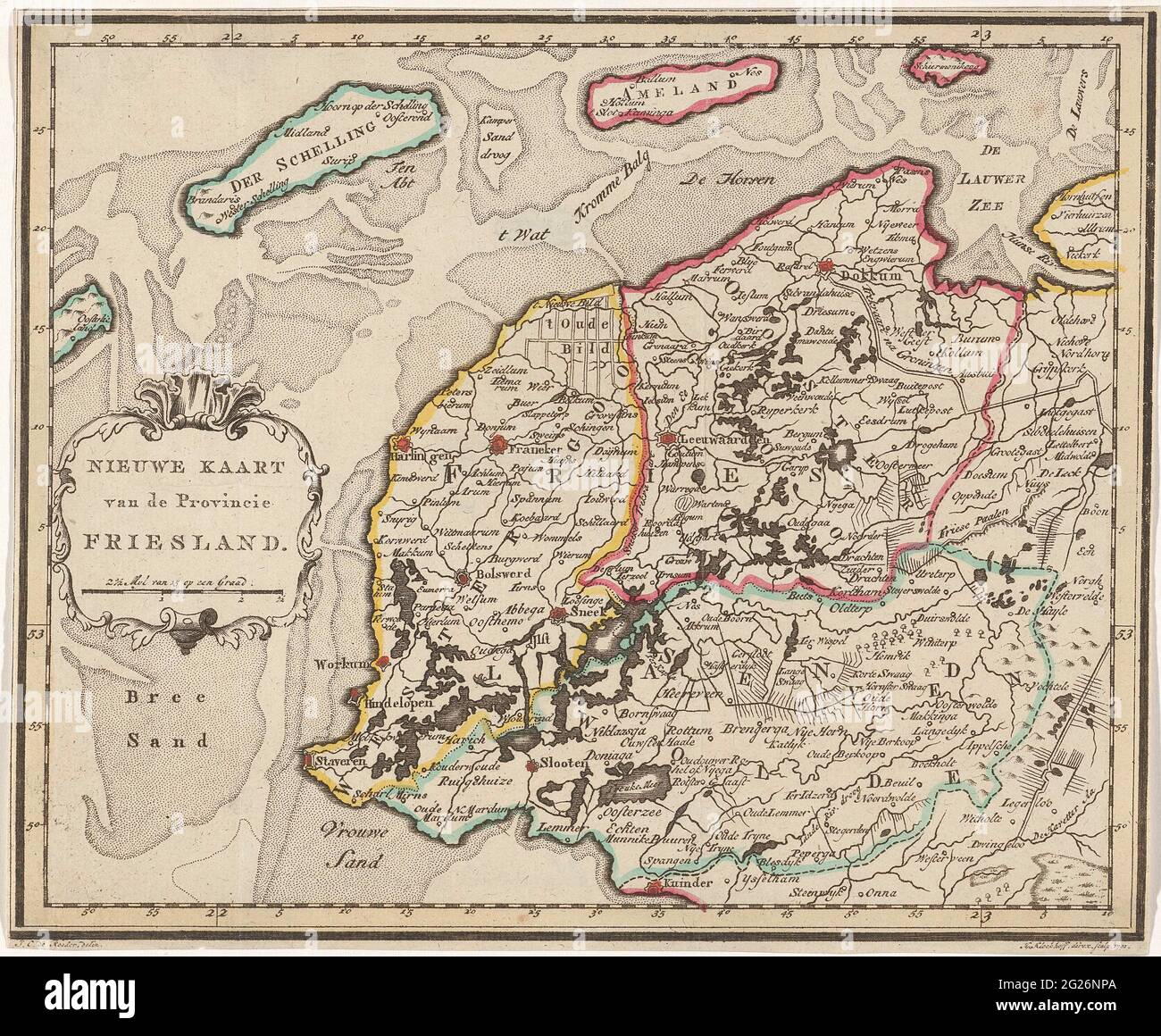 Mappa topografica della provincia di Frisia, 1791.; Nuova mappa della ...