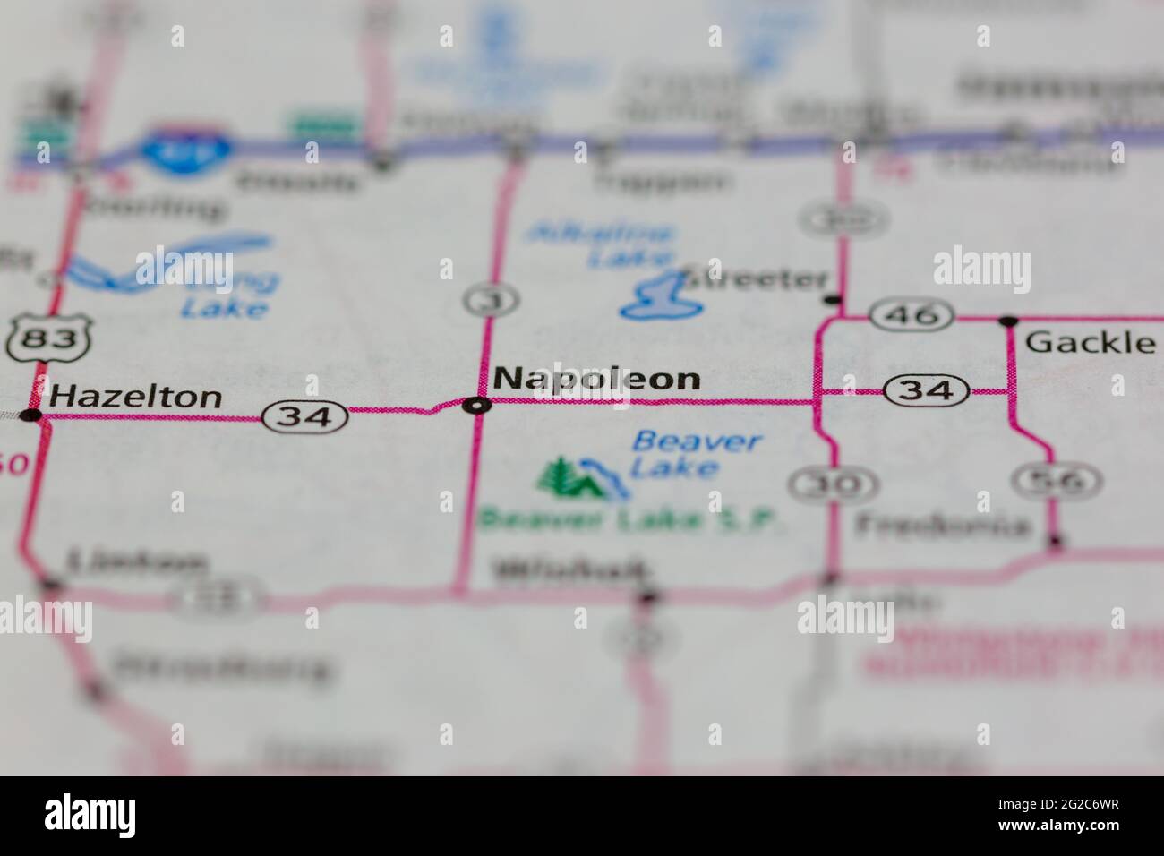 Napoleon North Dakota USA mostra una mappa stradale o una mappa ...
