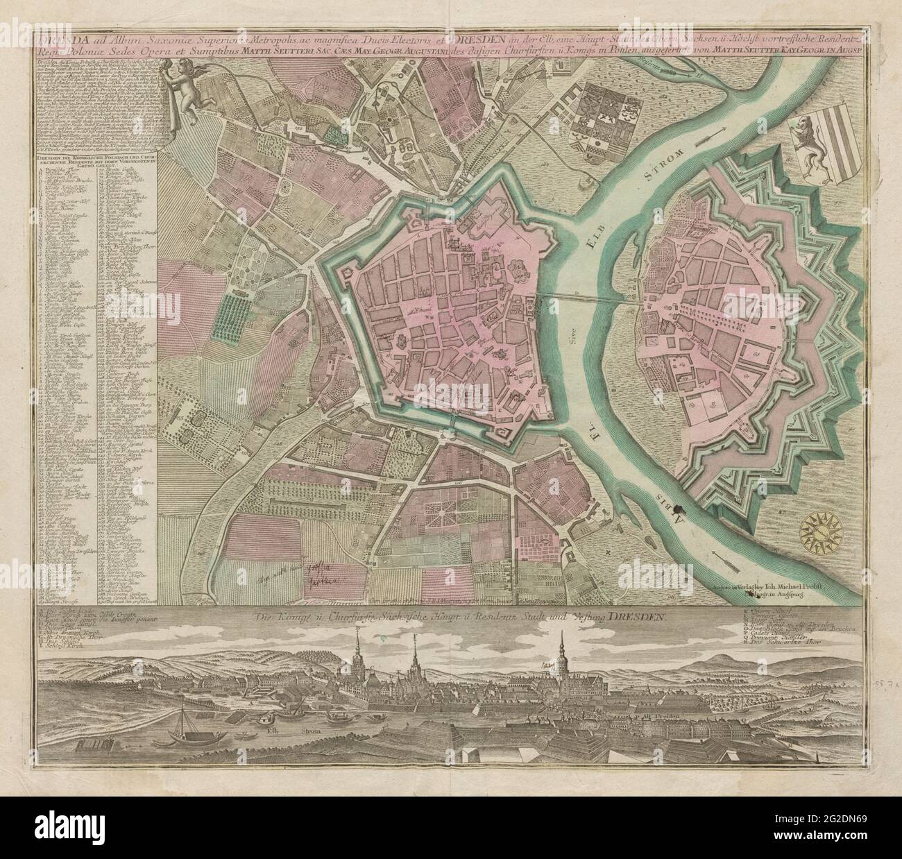 Dresda mappa, Dresden Poster, Dresden Stampa mappa di Dresda, Old ...