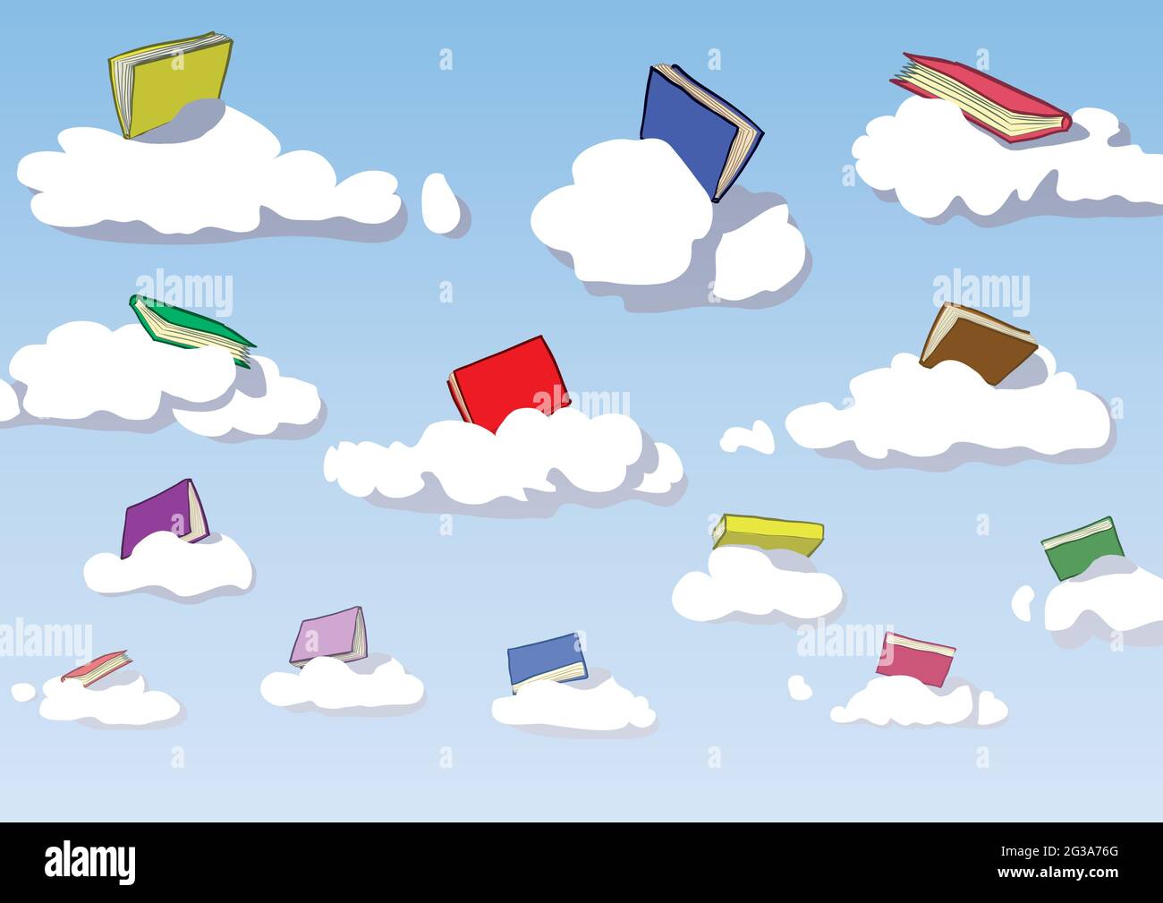 Illustrazione di libri che volano in aria, illustrazione vettoriale ...