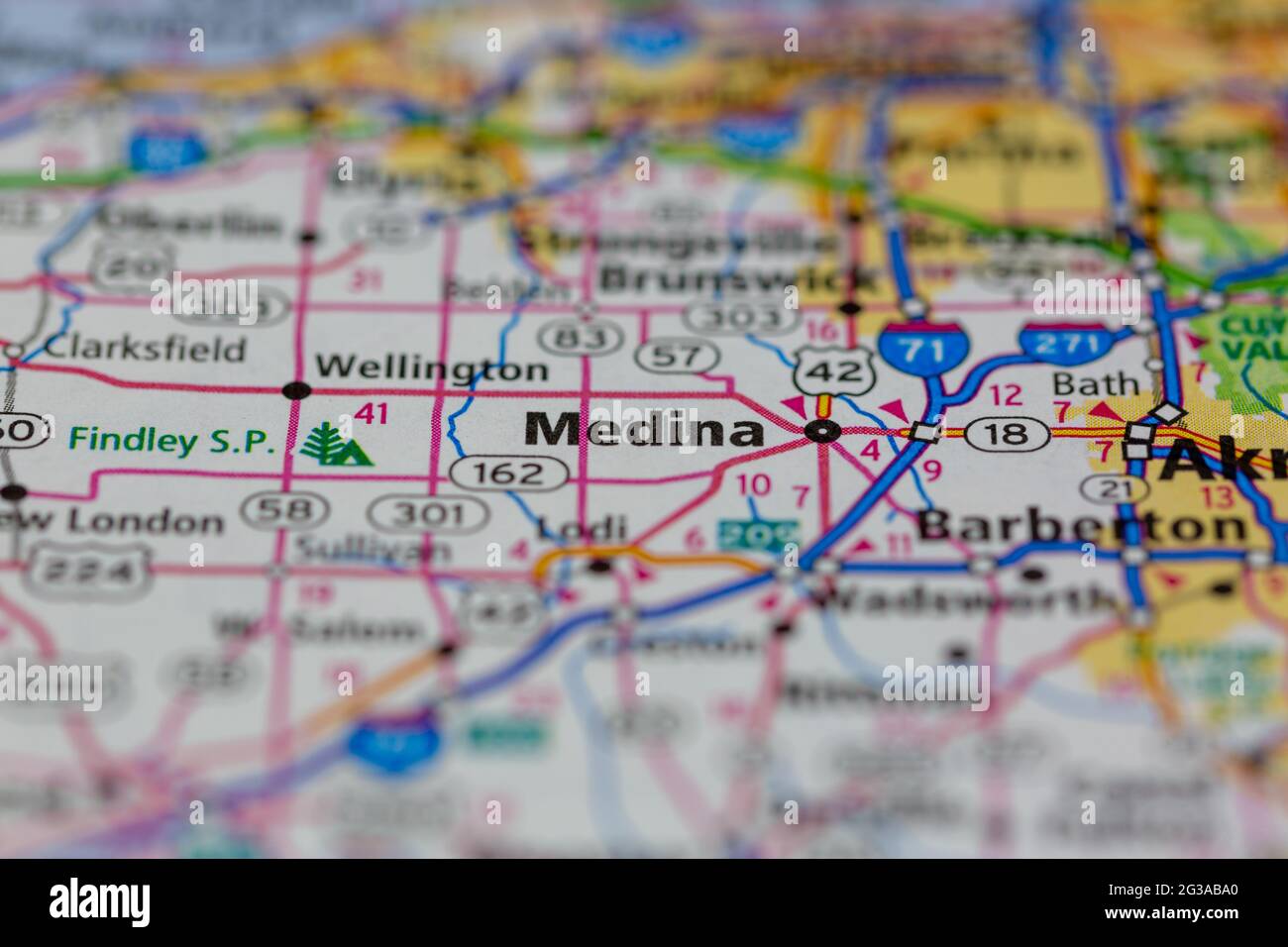 Medina Ohio USA visualizzata su una mappa geografica o su una mappa ...