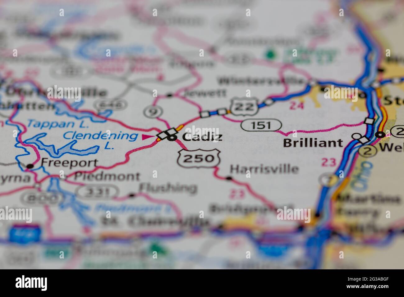 Cadiz Ohio USA è mostrato su una mappa geografica o su una mappa ...