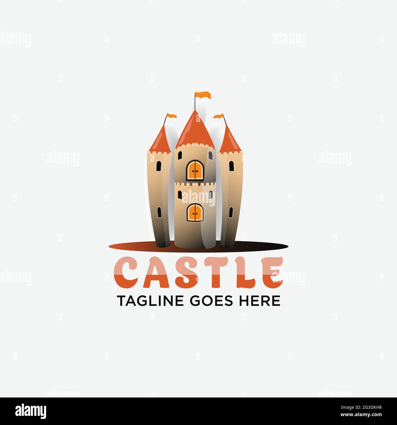 Logo Castello modello simbolo vettore simbolo disegno icona Immagine e ...