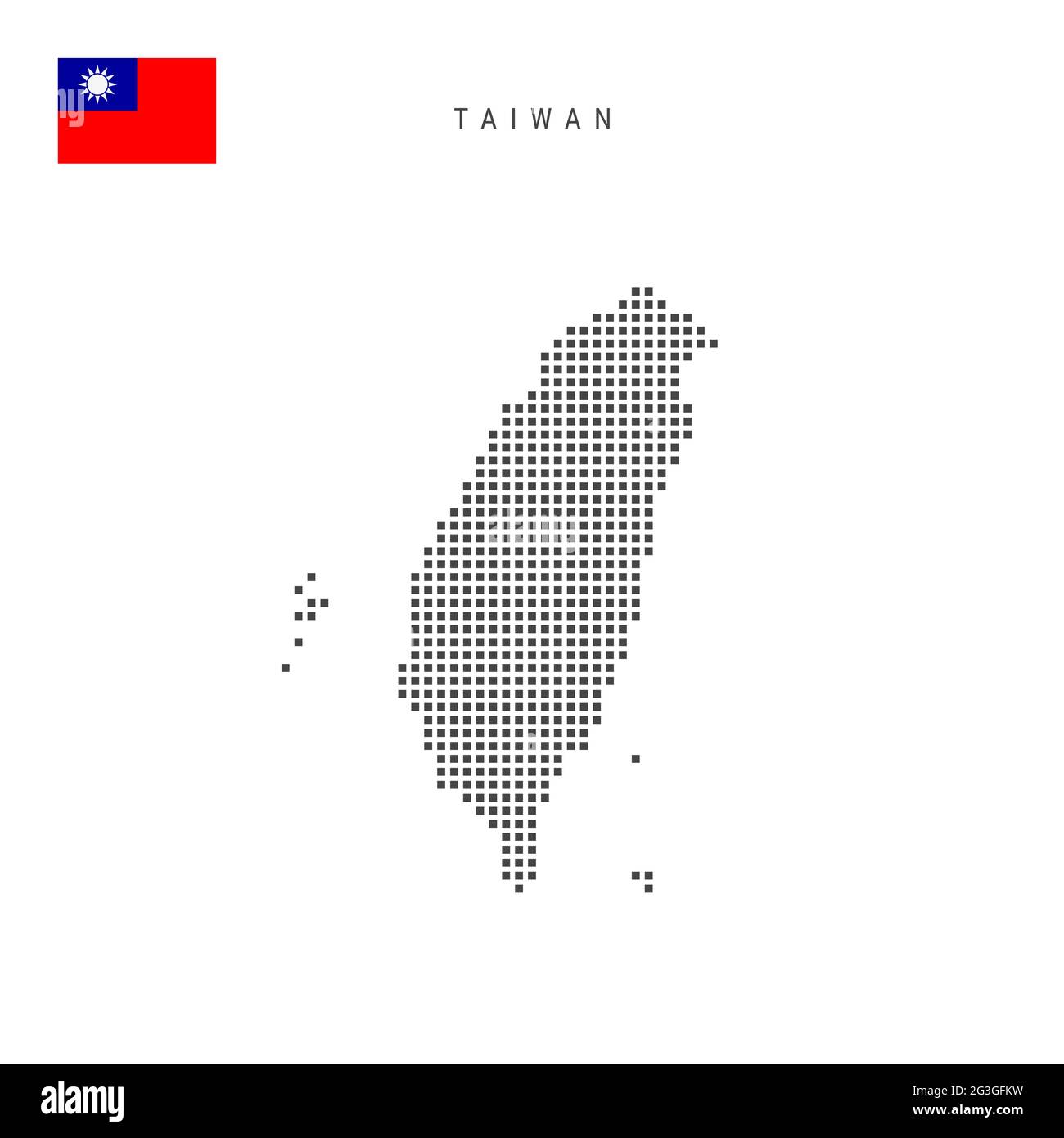Mappa dei motivi a punti quadrati di Taiwan. Mappa dei pixel ...