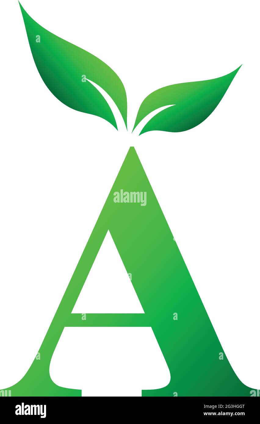 La lettera a dell'alfabeto con foglie Immagini Vettoriali Stock - Alamy