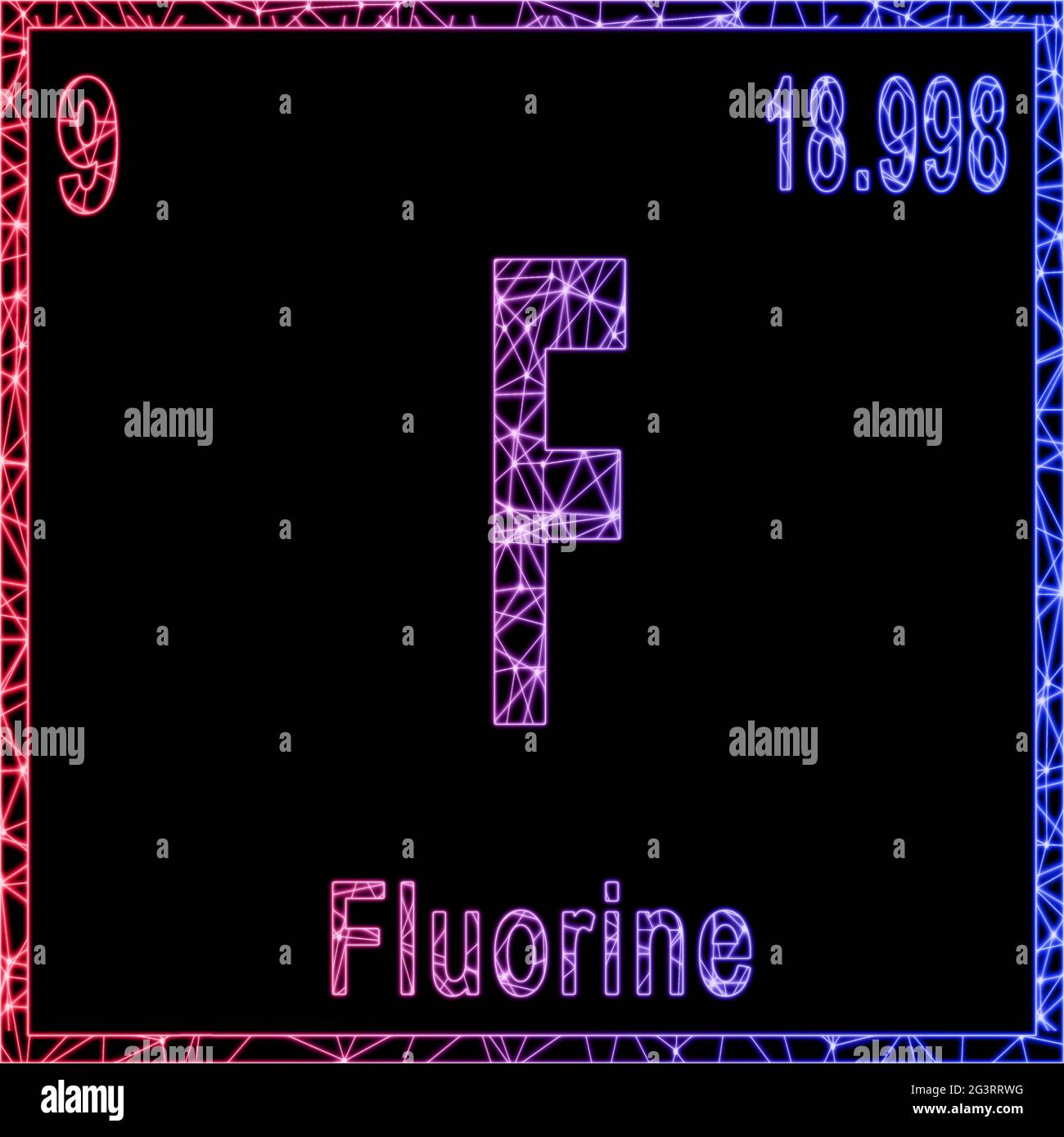 Simbolo dell'elemento atomo di fluoro immagini e fotografie stock ad ...