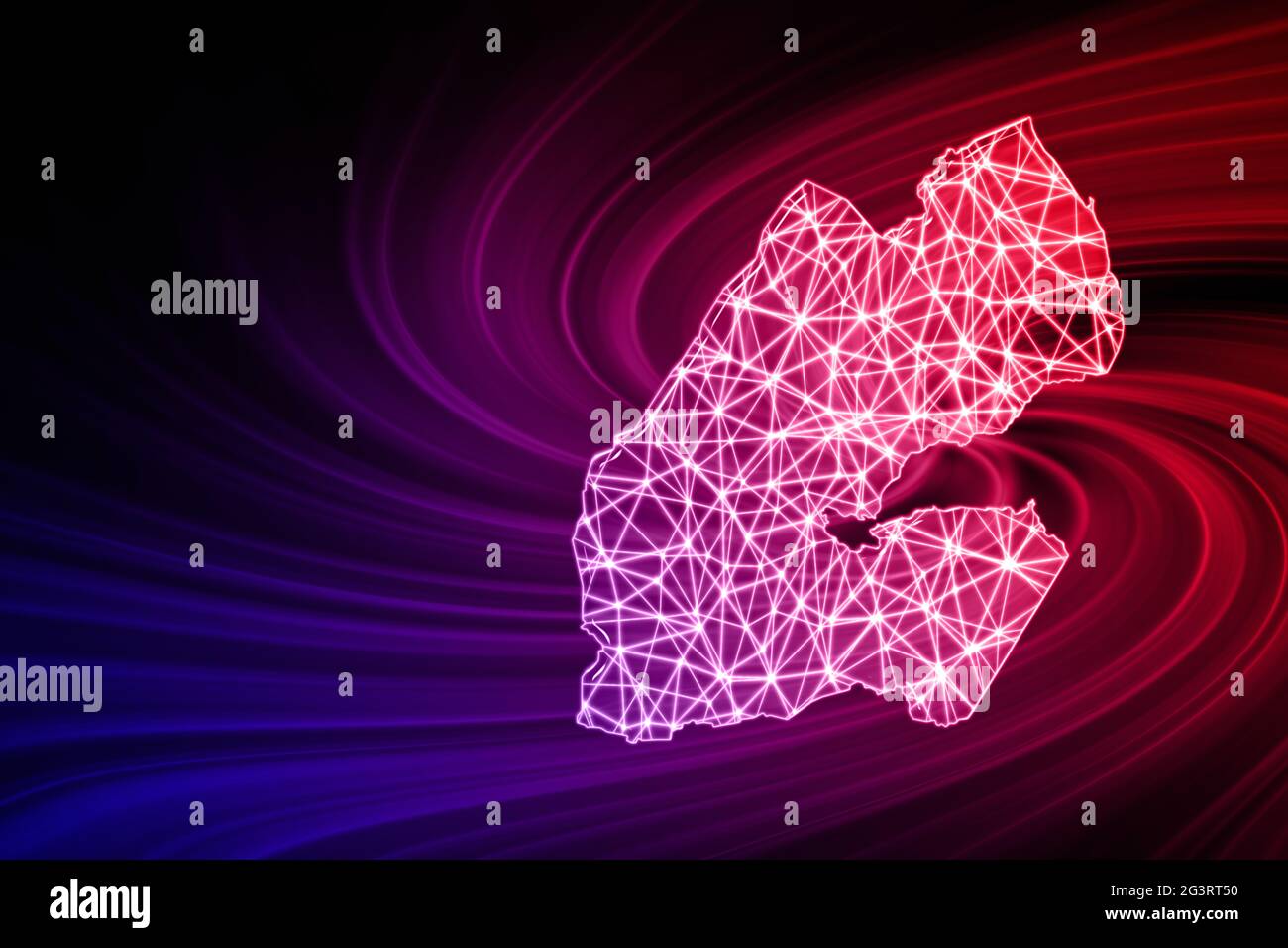 Mappa di Gibuti, mappa delle linee mesh poligonali, mappa moderna Foto ...
