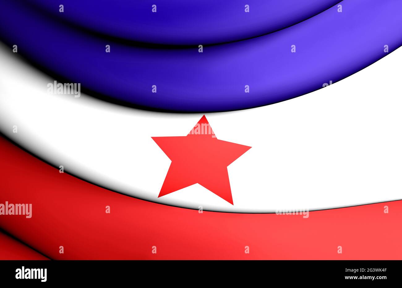 Bandiera 3D dei partigiani jugoslavi. Illustrazione 3D Foto stock - Alamy
