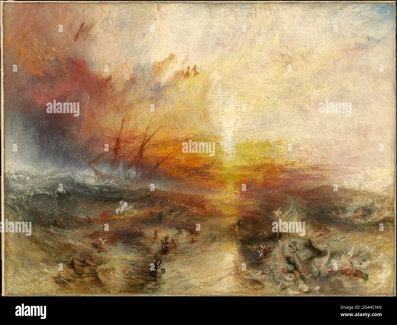 Joseph Mallord William Turner - schiavi che gettano a bordo i morti e ...