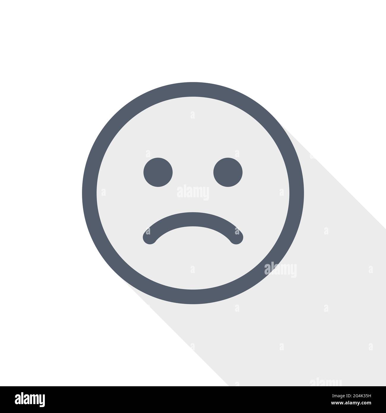 Emoticon, triste, arrabbiato concetto, tristezza, disegno piatto ...