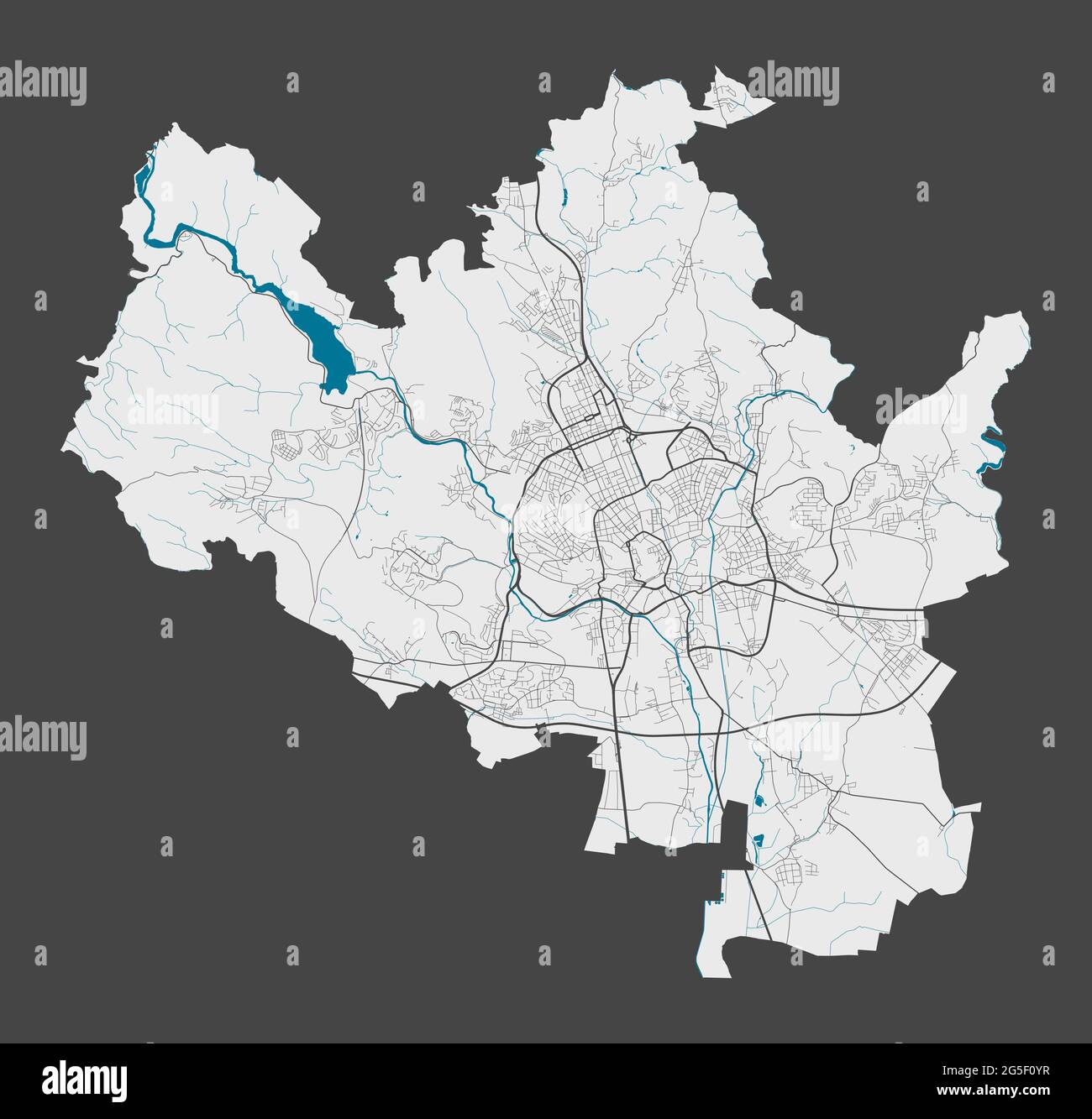 Mappa di Brno. Mappa dettagliata dell'area amministrativa della città ...