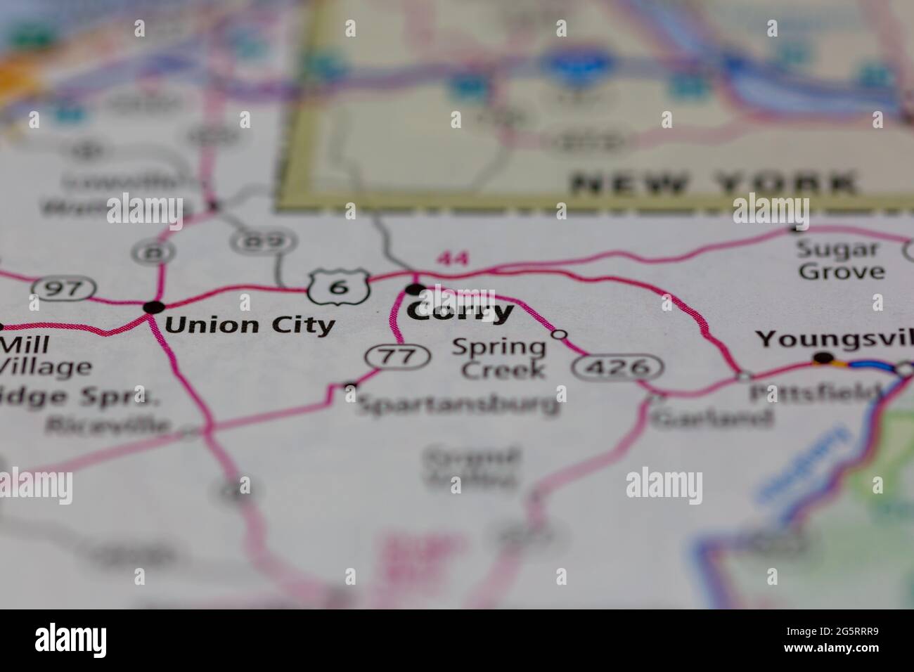 Mappa della pennsylvania di corry immagini e fotografie stock ad alta ...