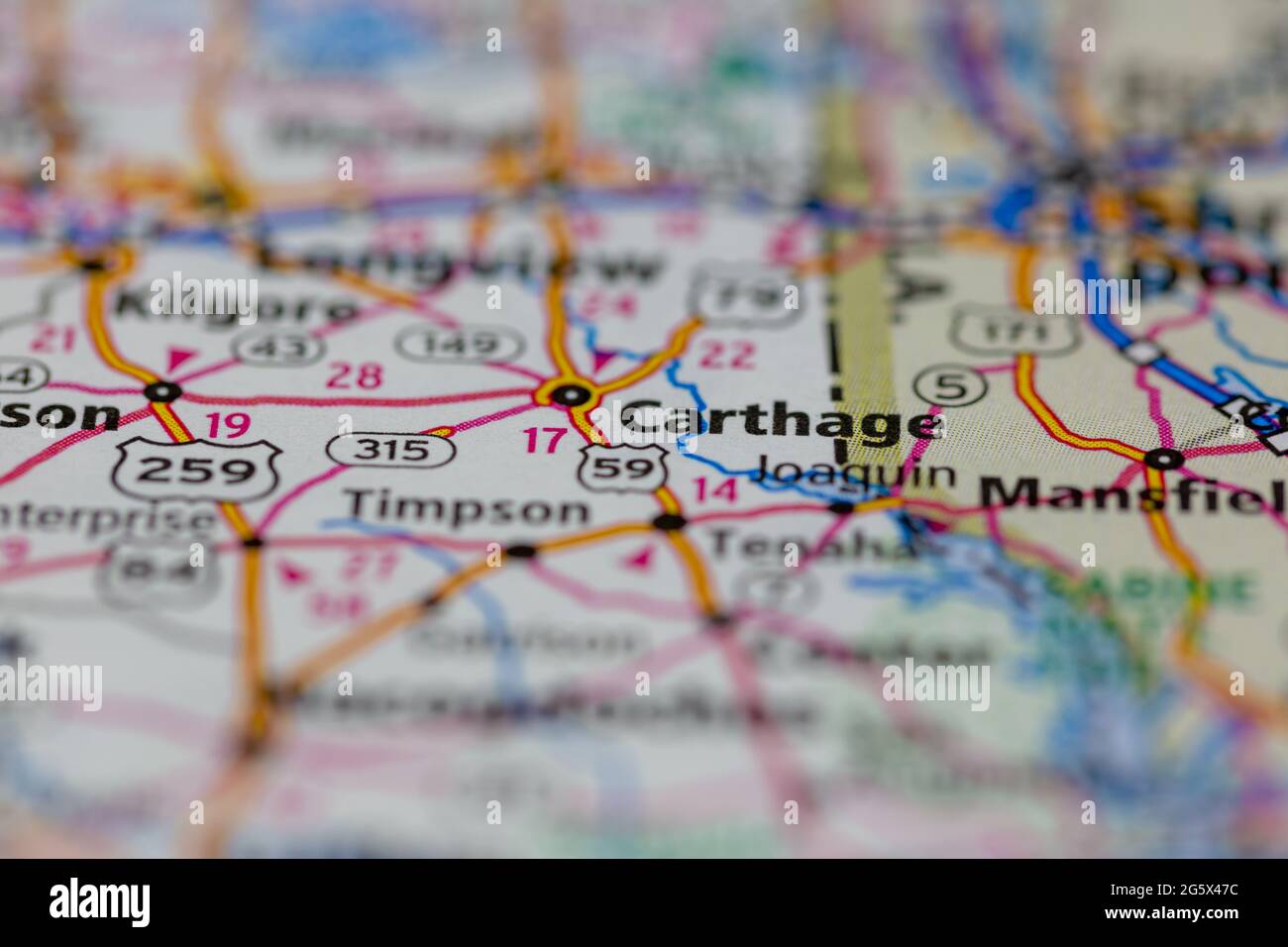 Mappa di cartagine texas immagini e fotografie stock ad alta ...