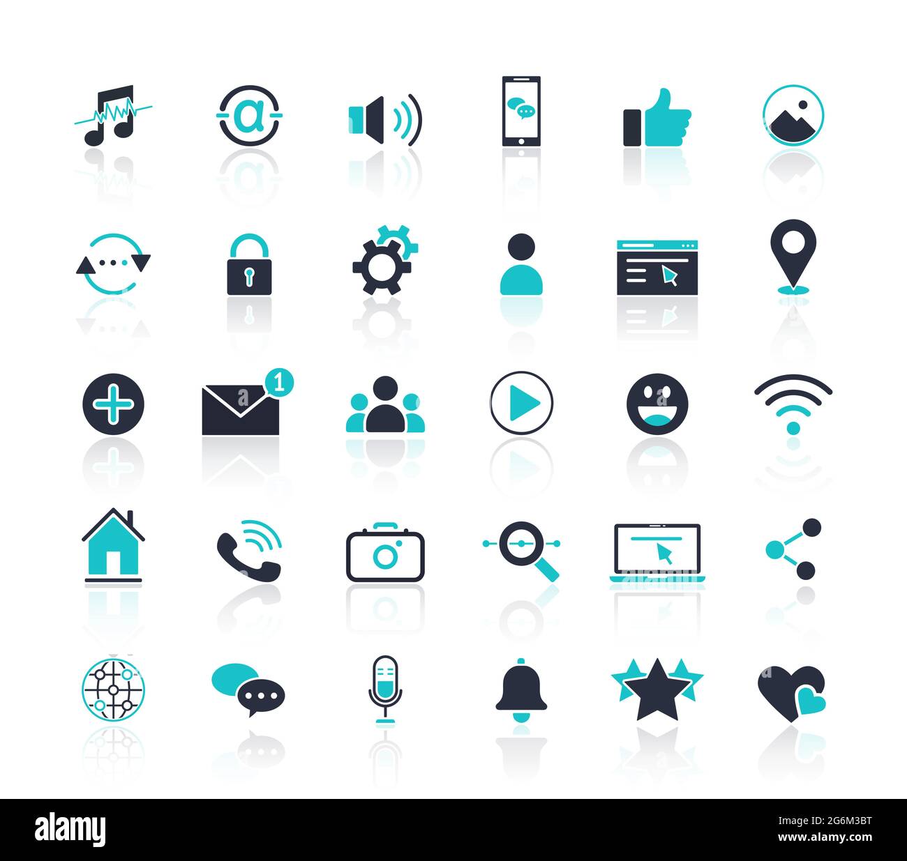 Set di icone dei social media.Set lineare di icone dei social media. Un ...