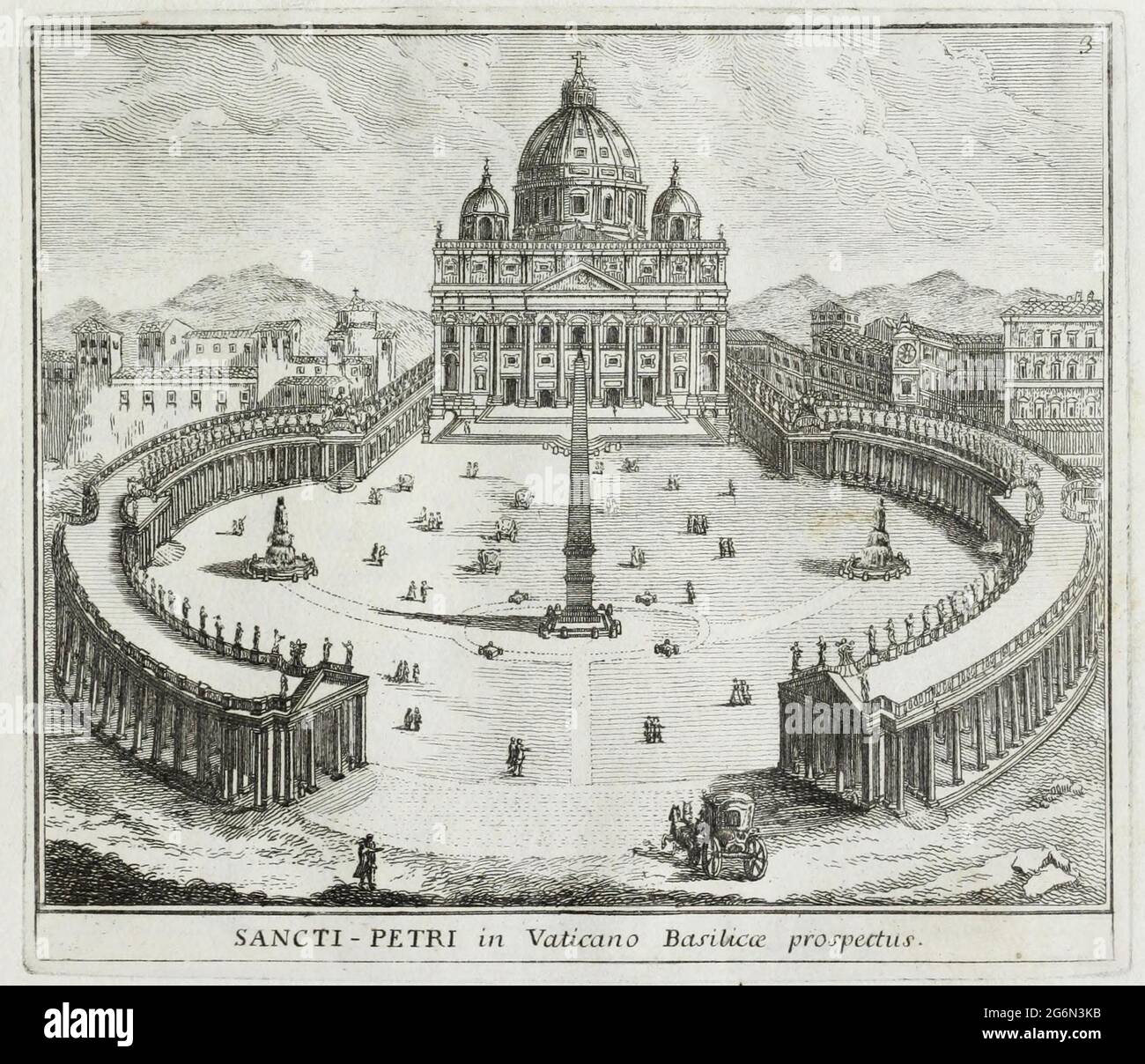 Petersplatz, Piazza San Pietro, wurde von Gian Lorenzo Bernini zwischen ...