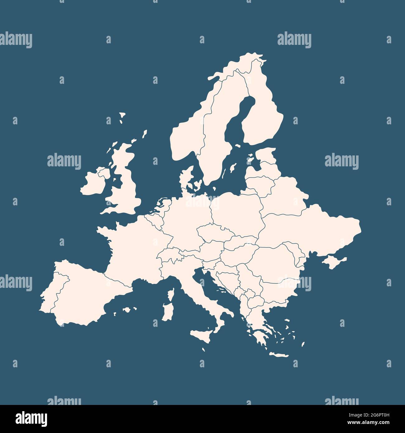 Europe map borders Immagini Vettoriali Stock - Alamy