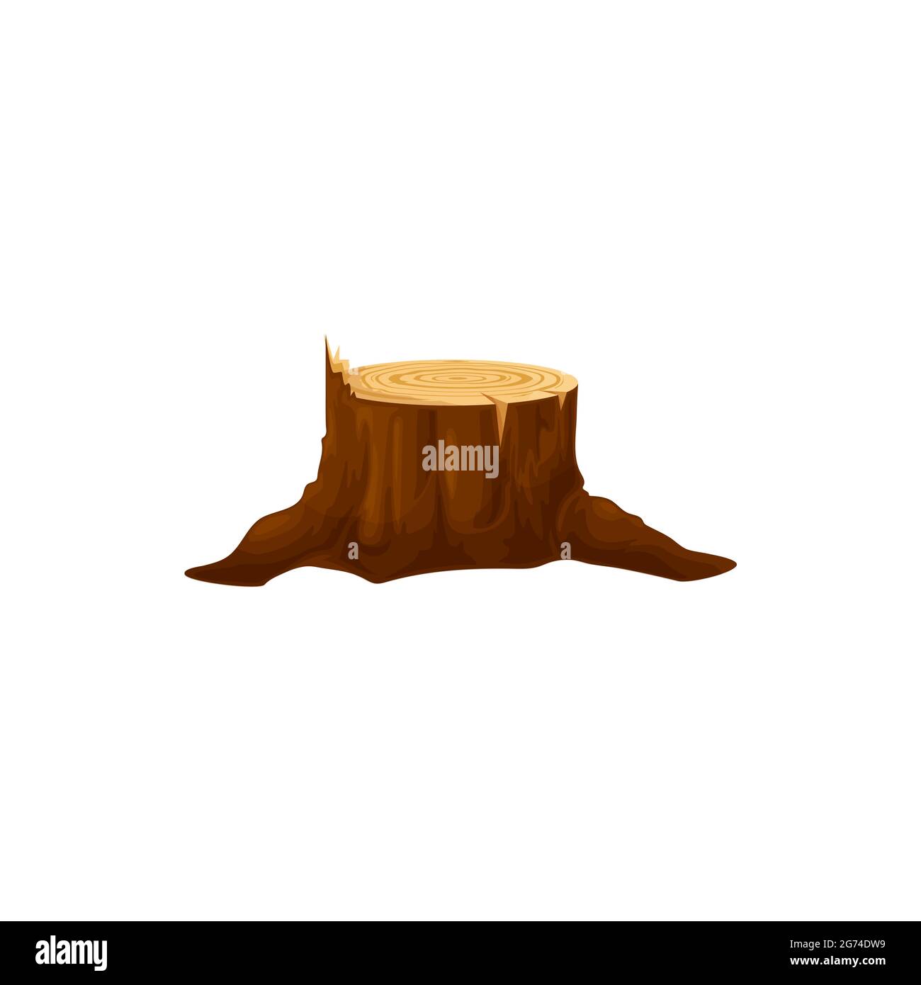Ceppo di legno di tronco di albero tagliato icona cartone animato ...
