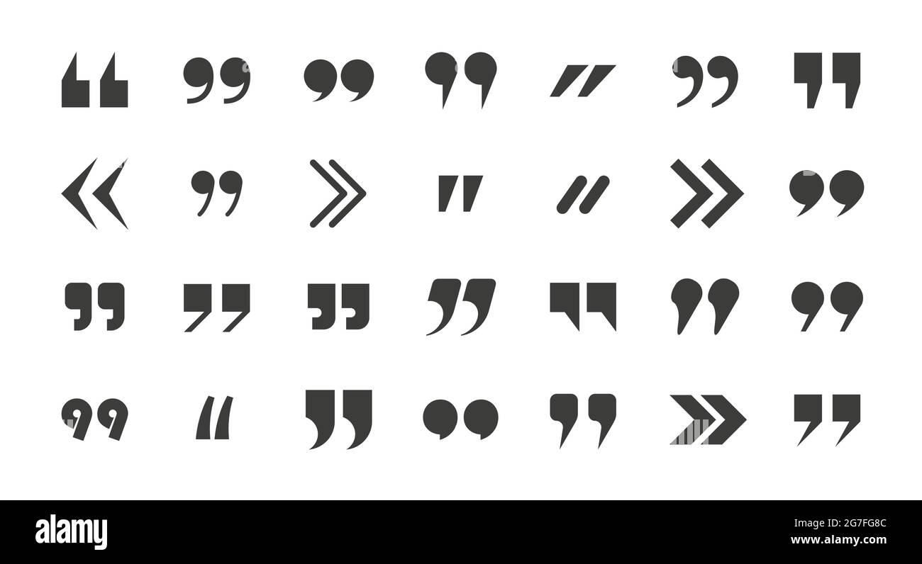 Le virgolette segnano la raccolta. Virgole di punteggiatura vocale ...