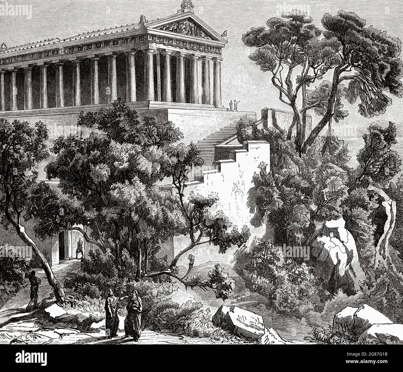 Il Tempio di Poseidone, Kalaureia, Grecia. Scena della morte di ...