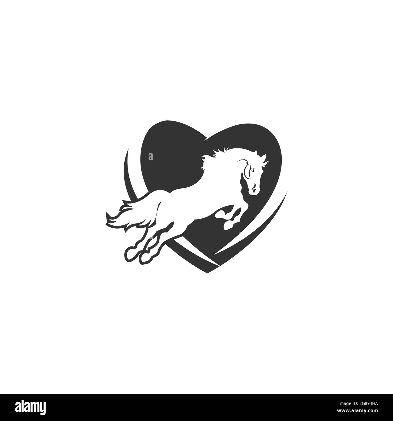 Cavallo bianco e nero in campo Immagini Vettoriali Stock - Alamy