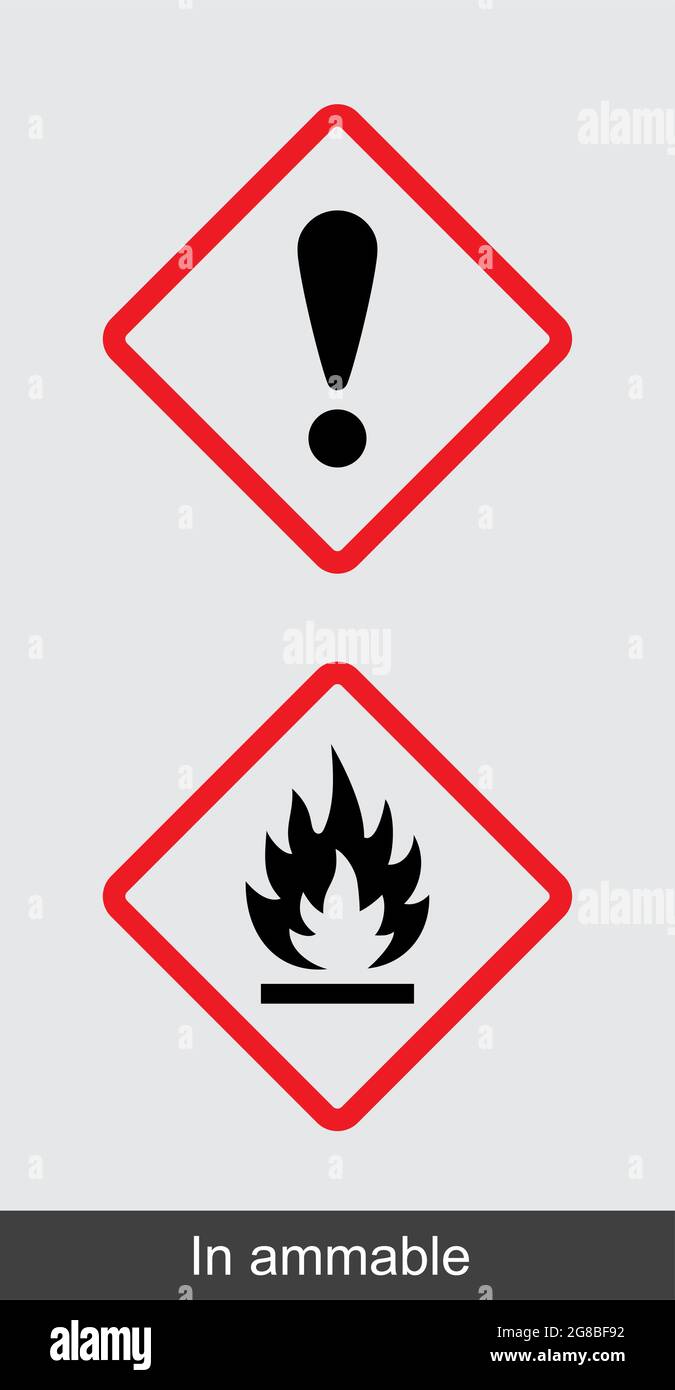 Segnale di pericolo liquido infiammabile Immagini Vettoriali Stock - Alamy
