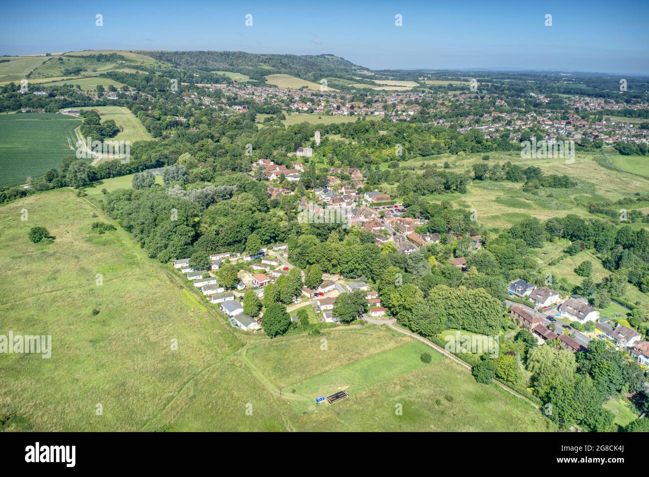 Bramber villageand il centro del villaggio e il castello di Bramber ...