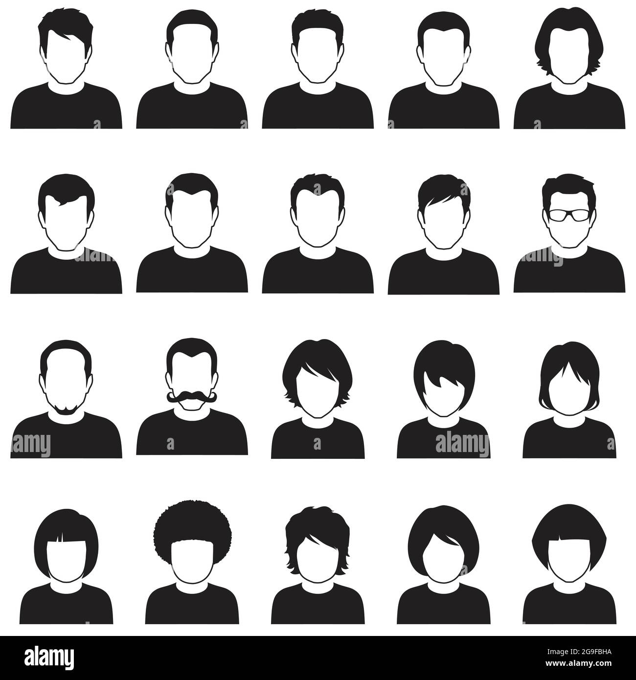 set di avatar piatto, icona persone vettoriali, illustrazione del ...