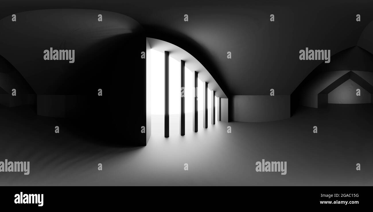 mappa completa dell'ambiente panoramica a 360 gradi di oscuro vuoto ...