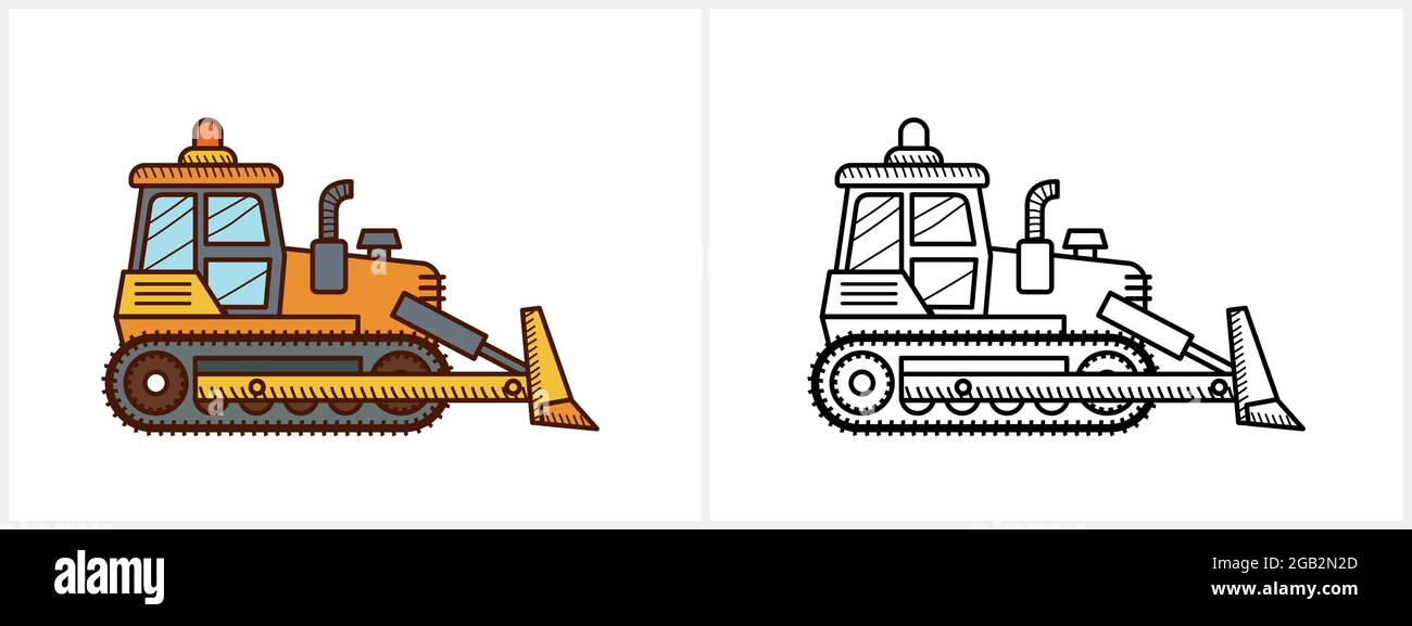 Disegni Da Colorare Bulldozer Schema Della Pagina Da Colorare Del