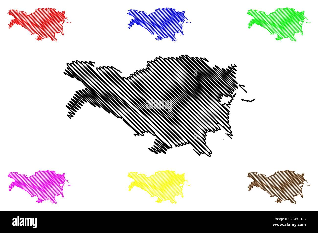 Mappa della provincia di ferrara Immagini Vettoriali Stock - Alamy