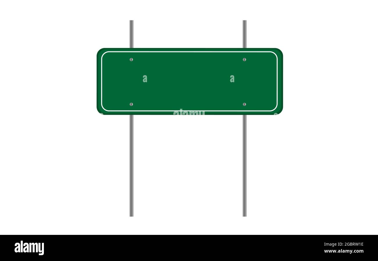 Cartello verde su sfondo bianco Immagine e Vettoriale - Alamy