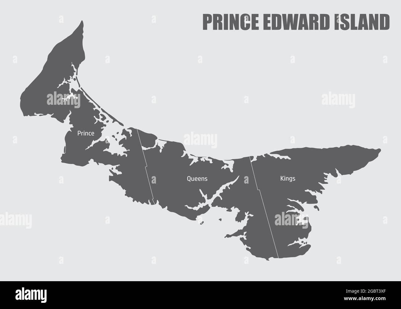 Mappa del principe edward island Immagini Vettoriali Stock - Alamy