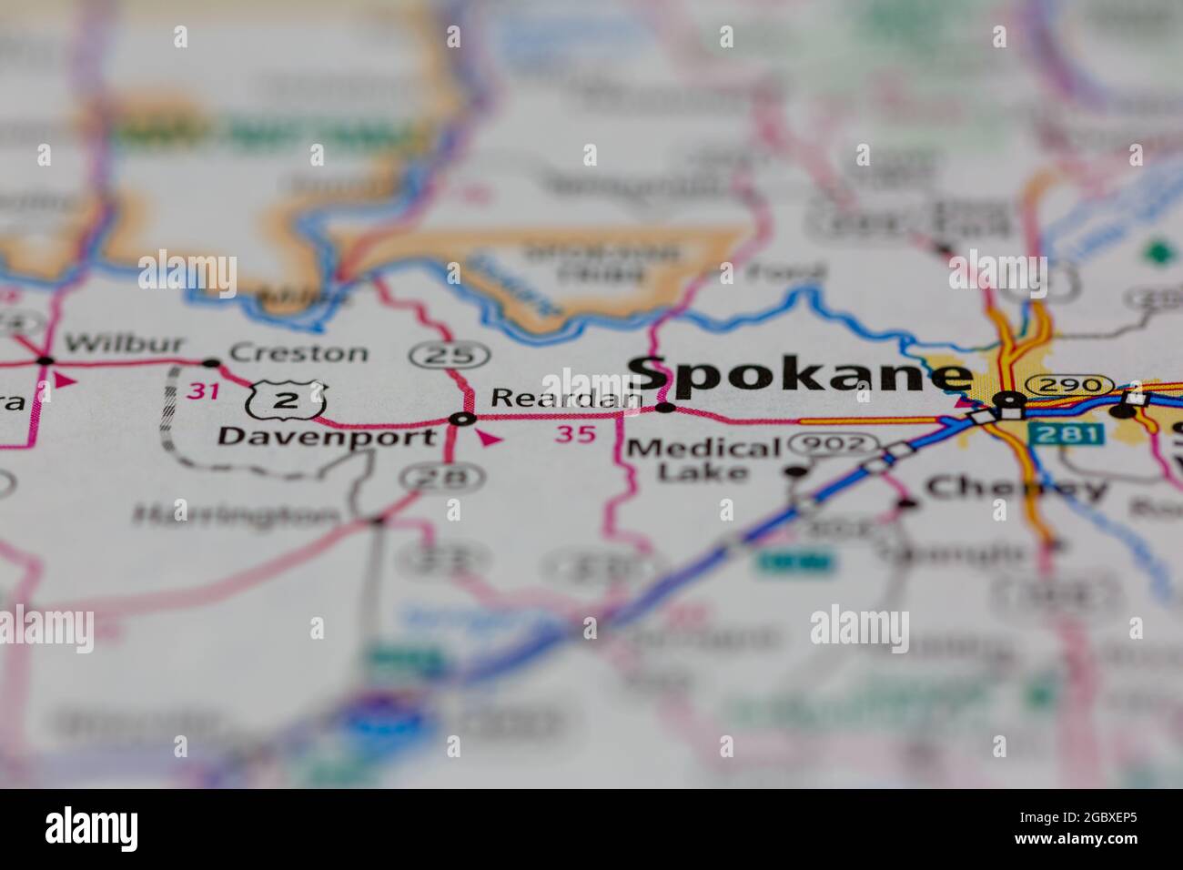 Mappa di washington di reardan immagini e fotografie stock ad alta ...