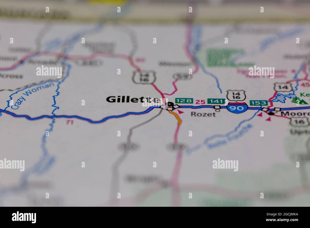 Mappa di gillette wyoming immagini e fotografie stock ad alta ...