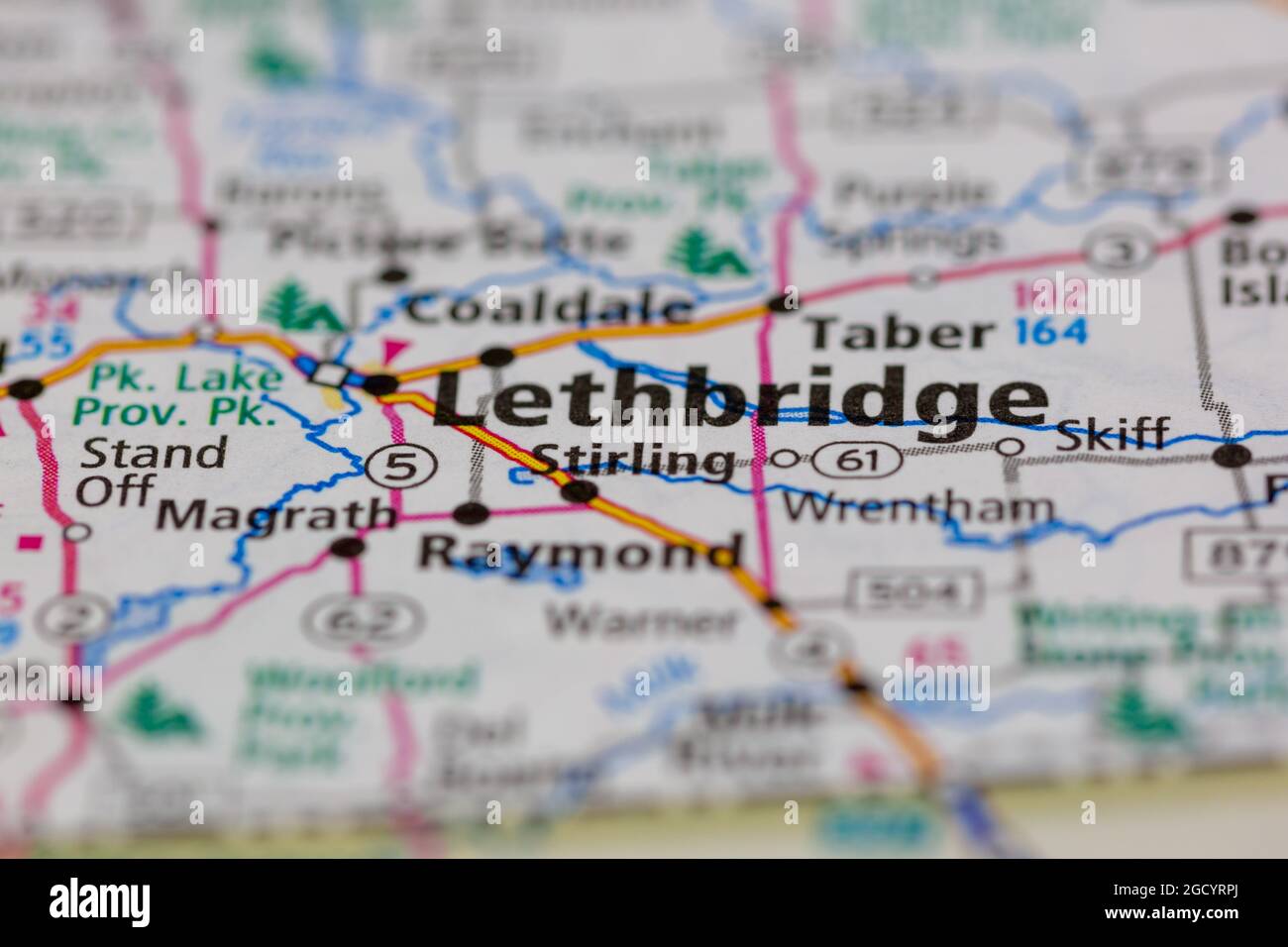 Lethbridge su una mappa immagini e fotografie stock ad alta risoluzione ...