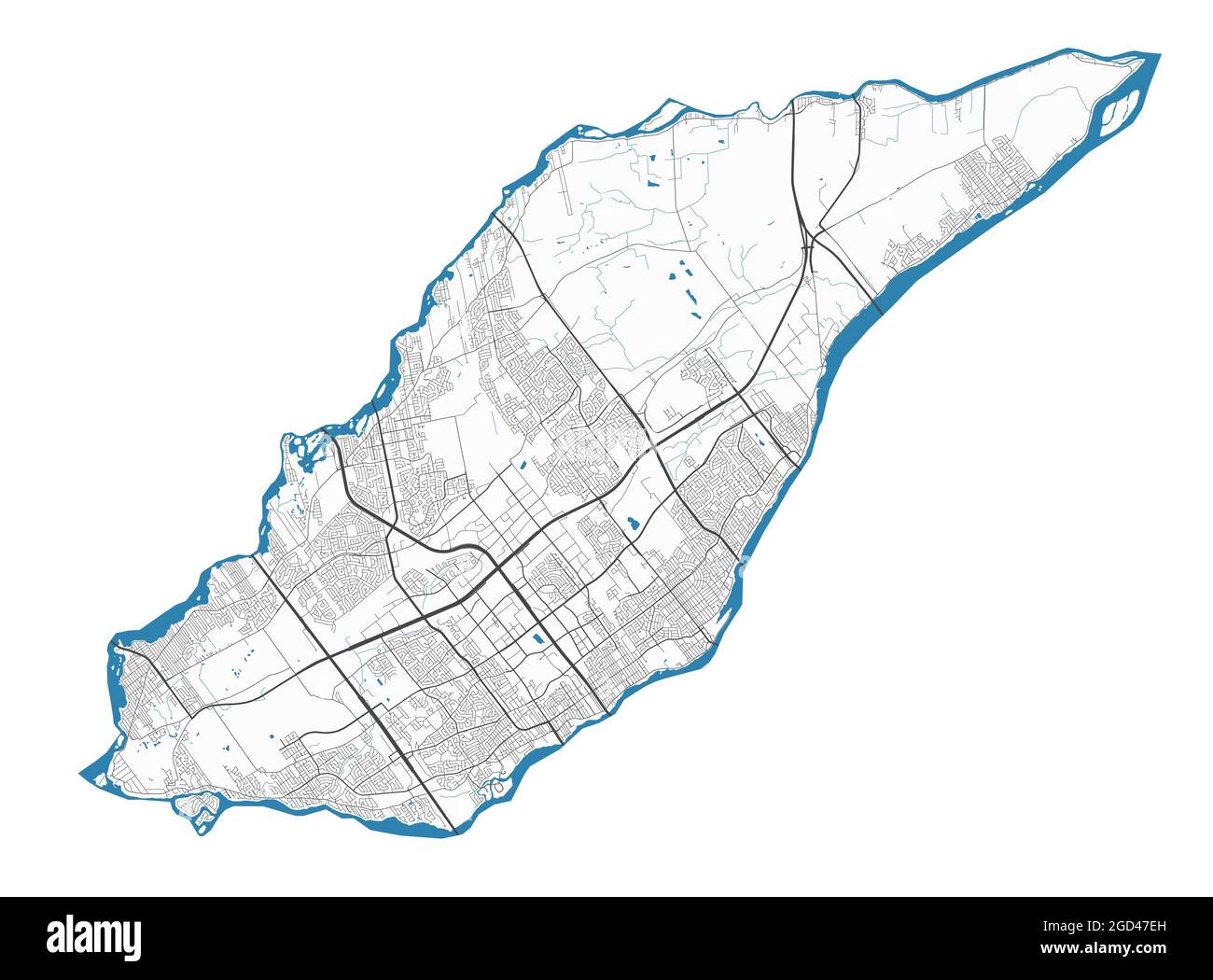 Mappa Laval. Mappa dettagliata dell'area amministrativa della città di ...