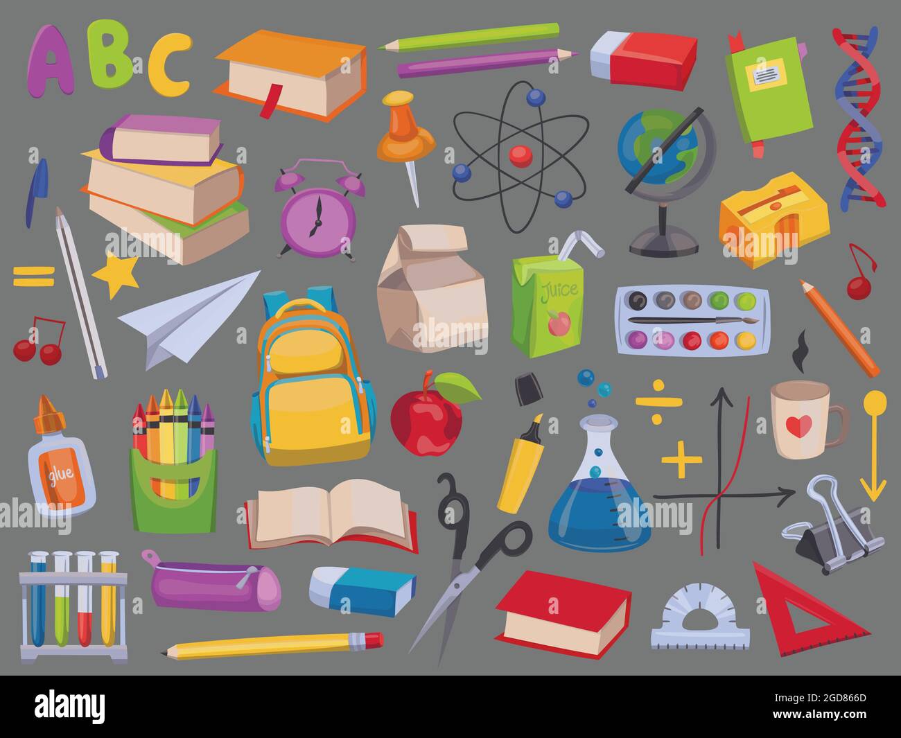 Oggetti scuola Immagini Vettoriali Stock - Alamy